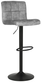Autronic Židle barová, šedá sametová látka, černá podnož AUB-827 GREY4