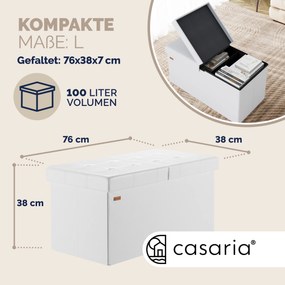 Lavice s úložným prostorem bílý 76x38x38cm s úložný prostor skládací