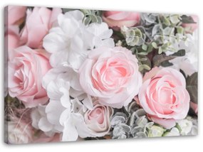 Obraz na plátně Růžové růže Květiny Příroda - 100x70 cm