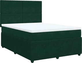 Box spring postel s matrací tmavě zelená 160x200 cm samet 3292379