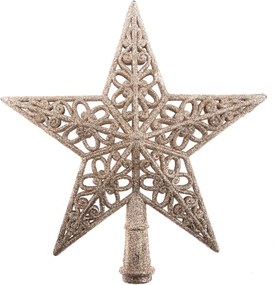 Vánoční hvězda na stromek Shiny zlatá, 20 x 20  x 3 cm