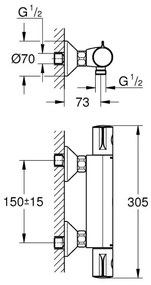 GROHE 34558000 - Termostatická sprchová baterie GROHTHERM 800 DN 15 lesklý chrom