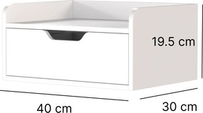 HOMCOM 2dílný set nástěnných nočních stolků, závěsné noční stolky, zásuvka, polička, vzhled dřeva, rozměry 40D x 30Š x 19,5V cm