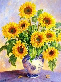 Diamantové malování - Slunečnice 30 x 40 cm