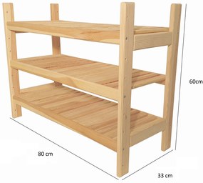 Krušnohorský nábytek Dřevěný modulový regál 3PM5 60 x 80 x 33 cm borovice