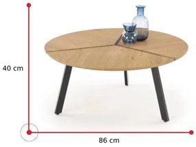 Konferenční stolek LUANA, 86x40x86, dub zlatý/černá