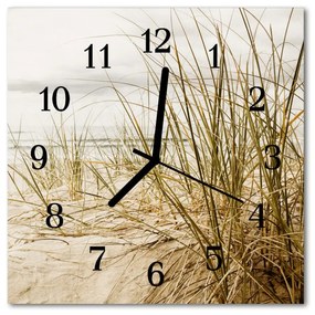 Skleněné hodiny čtvercové Plážová tráva