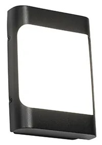 Designová venkovní nástěnná lampa černá vč. LED IP44 se senzorem soumraku - Khuvan