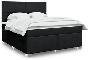 Box spring postel s matrací černá 180x200 cm textil 3290562