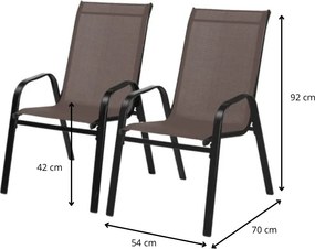 Sada 2 ks zahradních židlí Atkinson hnědá