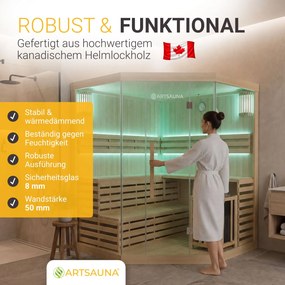 Artsauna Rohová finská sauna Espoo 200 Premium pro 5 osob