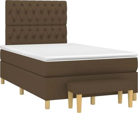 Box spring postel s matrací tmavě hnědá 120x200 cm textil 3137384