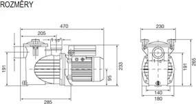 Vagnerpool Bazénové čerpadlo Preva 33 - 230V, 6 m3/h, 0,25 kW