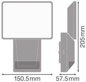Ledvance - LED Venkovní nástěnný reflektor se senzorem FLOOD LED/15W/230V IP55