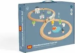 Bigjigs Toys Dřevěná vláčkodráha u lesa / od 3 let