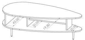 GAB Konferenční stolek NEFERTUM, 119 cm