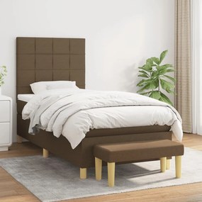Box spring postel s matrací tmavě hnědá 80x200 cm textil 3137112
