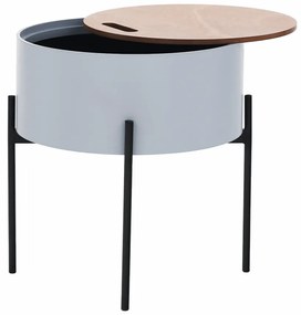 Příruční stolek, šedá / přírodní / černá, MOSAI