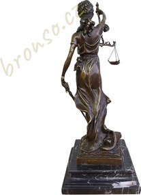 Spravedlnost Themis – Justitia, bronzová socha bohyně práva, elegantní umělecká dekorace