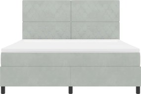 Postel s boxspringem s matrací Světle šedá 180 x 200 cm samet 3339782
