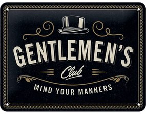 Postershop Plechová cedule: Gentlemen's Club - 15x20 cm