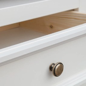 Massive home | Bílá komoda z masivu Belluno Elegante 4D3S s ořechovou deskou