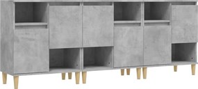 Příborníky 3 ks betonově šedé 60 x 35 x 70 cm kompozitní dřevo 3185739