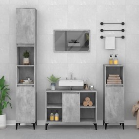 3dílný set koupelnového nábytku betonově šedý kompozitní dřevo,  3185625