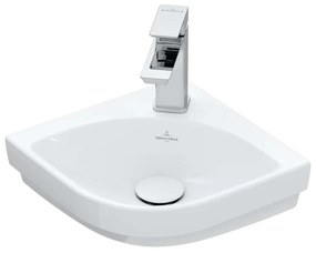Villeroy & Boch Subway 3.0 - Umývátko rohové 32x32 cm, bez přepadu, otvor pro baterii, CeramicPlus, Stone White 437146RW