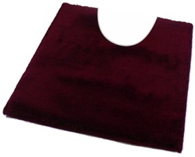 ROUTNER Koupelnová předložka UNI COLOR Bordo - Bordo / 60 x 60 cm WC s výkrojem