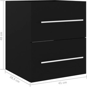 vidaXL Skříňka pod umyvadlo 41 x 38,5 x 48 cm dřevotříska [804684] Barva: Černá
