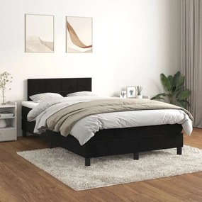 Box spring postel s matrací černá 120 x 200 cm samet 3141295