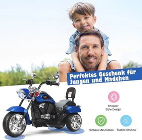 Costway 6 V elektrický motocykl s nastavitelnými světlomety motocykl modrá +