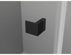 Mexen Lunar, L pětiúhelníkový sprchový kout naklápěcí doleva 100 x 80 cm, 8mm čiré sklo, černý profil, 831L-100L-080P-70-00-L