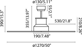 FARO 33481-7 WINCHE M LED, hnědá, stropní ventilátor s DC motorem - FARO