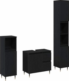 Sada koupelnového nábytku 3 ks Černý dub 30 x 30 x 190 cm 3333096