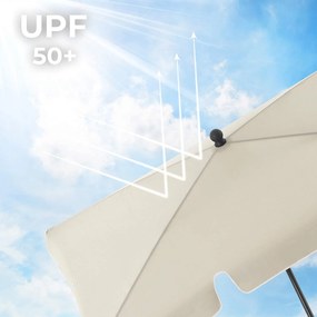 Slunečník 200 x 125 cm, UV ochrana UPF 50+, zahradní deštník, skládací