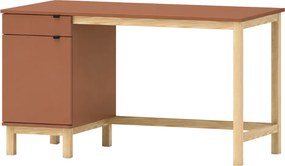 Psací stůl MODEL se šuplíkem a skříňkou do dětského pokoje Zvolte barvu: Jantarová s černým úchytem, Zvolte rozměr: 100x60 cm, Zvolte stranu: Levá