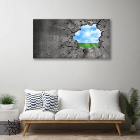 Obraz na plátně Dziura Popękana Ściana 140x70 cm