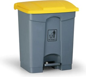 Nášlapný víceúčelový koš na odpadky 45 l, 610 x 400 x 400 mm, žlutá