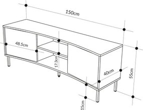 TV stolek Houseland Frem šedo-zelený