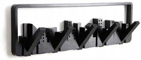 Furnigo Plastový nástěnný věšák 50x15cm černý