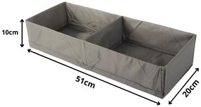 VERK GROUP Organizér do šatny, 2 přihrádky, textilní šedý 51 x 20 x 10 cm