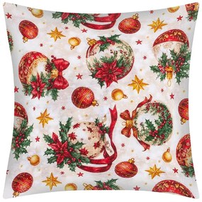 Bellatex Povláček Vánoce 40x40 cm Vánoční ozdoby Červená,Zlatá,Smetanová rozměr 40x40 cm