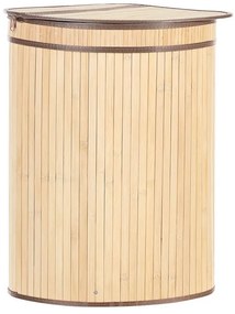 Bambusový koš s víkem světlé dřevo BADULLA Beliani