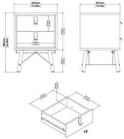Noční stolek Rain, bílý mat