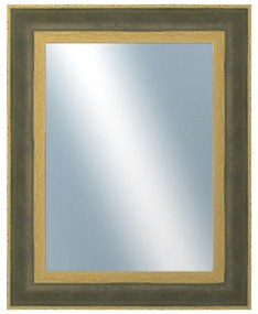 DANTIK - Zarámované zrcadlo - rozměr s rámem cca 40x50 cm z lišty ZVRATNÁ zelenozlatá plast (3070)