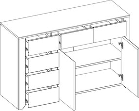 Sconto Komoda ANGEL 42 dub craft bílý