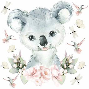 Gario Dětská nálepka na zeď Animals among flowers - koala
