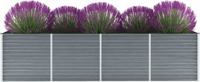 vidaXL Vyvýšený záhon pozinkovaná ocel 320 x 80 x 77 cm [44844] Barva: Šedá
